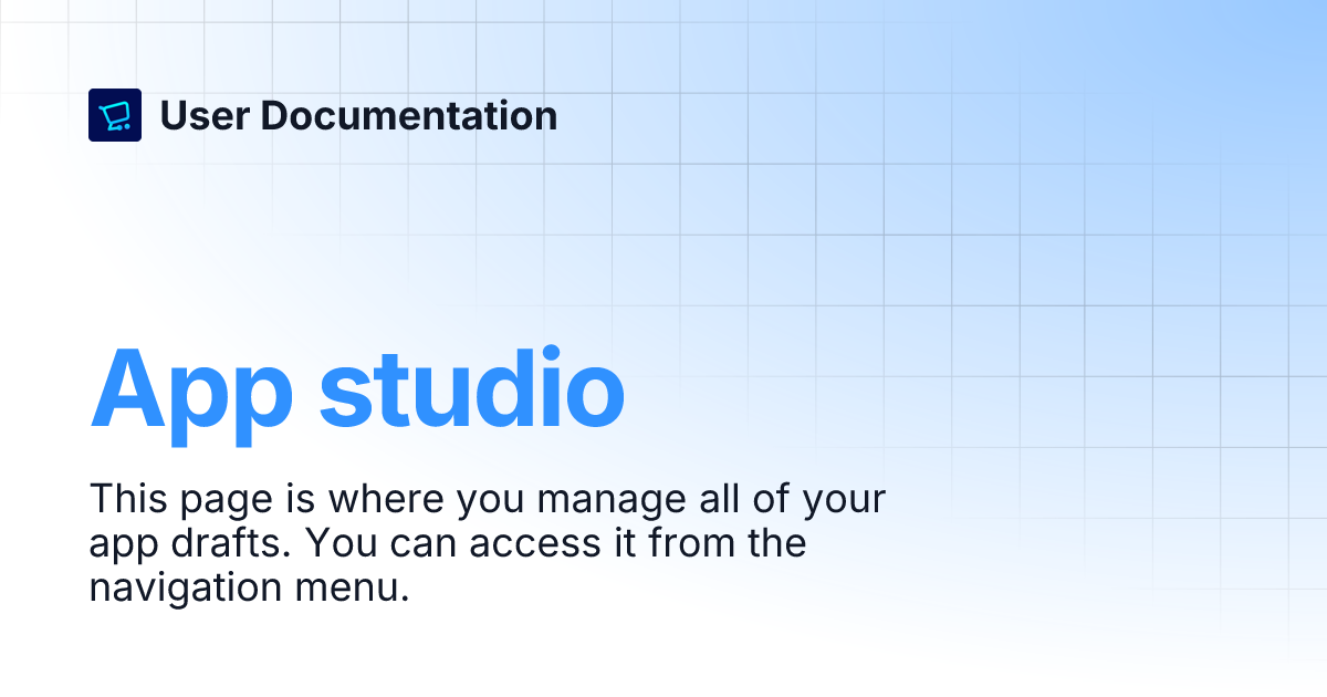 App studio | User Documentation